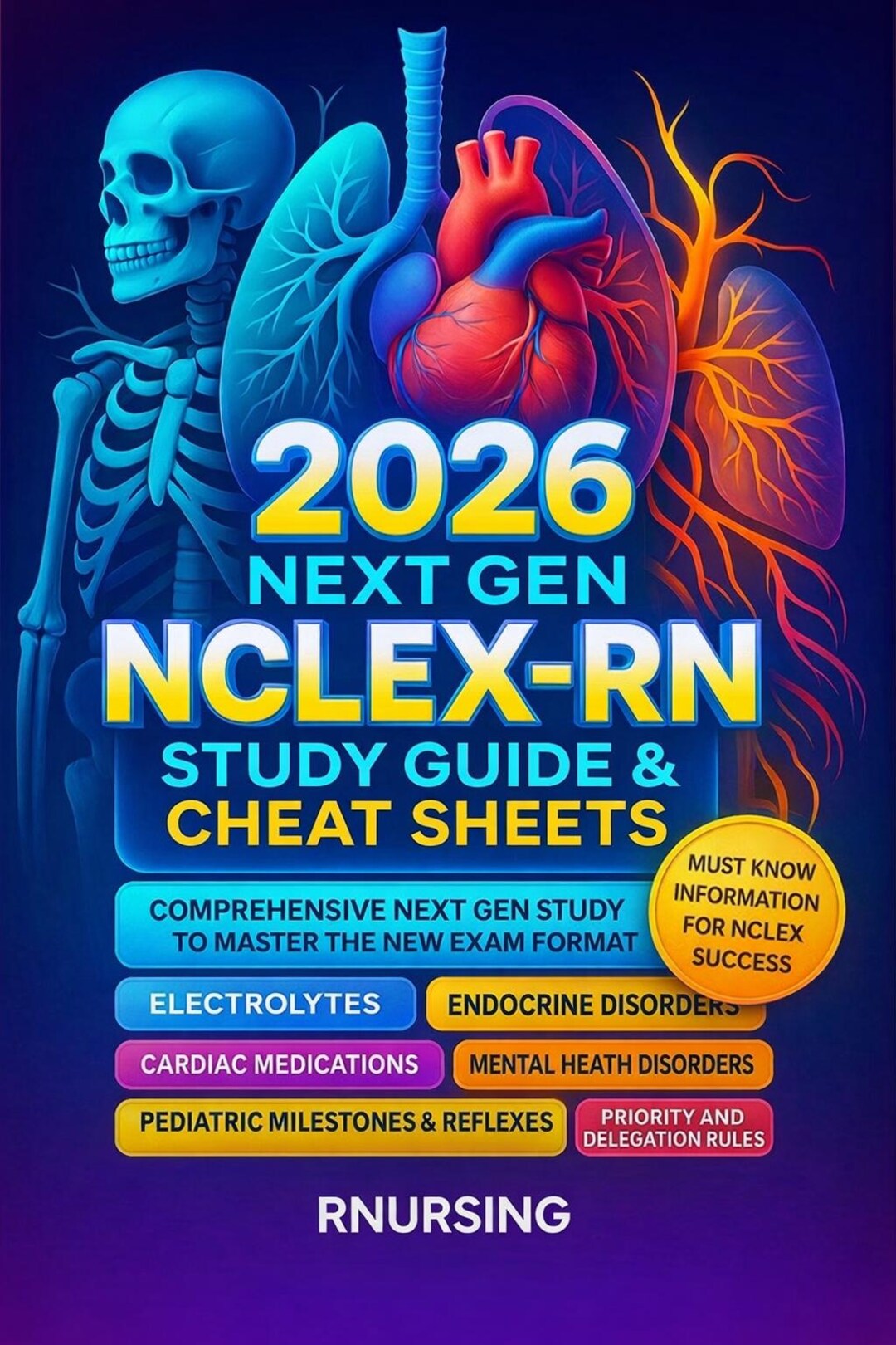 2026 Next Gen NCLEX-RN Visual Study Guide | Cheat Sheets + Flashcards ...