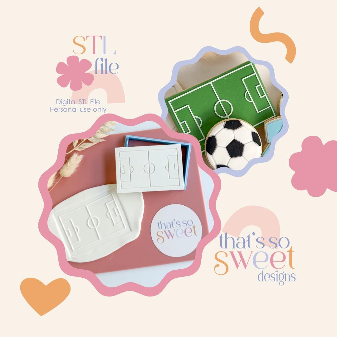 Soccer Pitch Cookie Stamp and Cutter STL File - Etsy