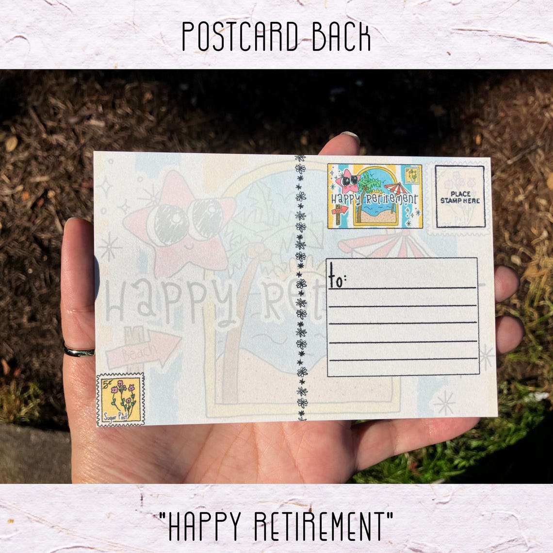 Happy Retirement Postcard | Cute Beach Design (4x6) - Etsy