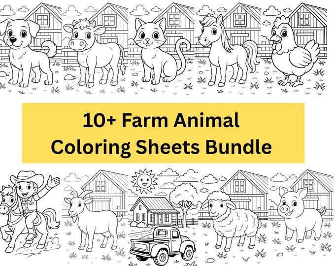 130 Realistic Farm Animals Coloring Pages Bundle - Etsy Canada