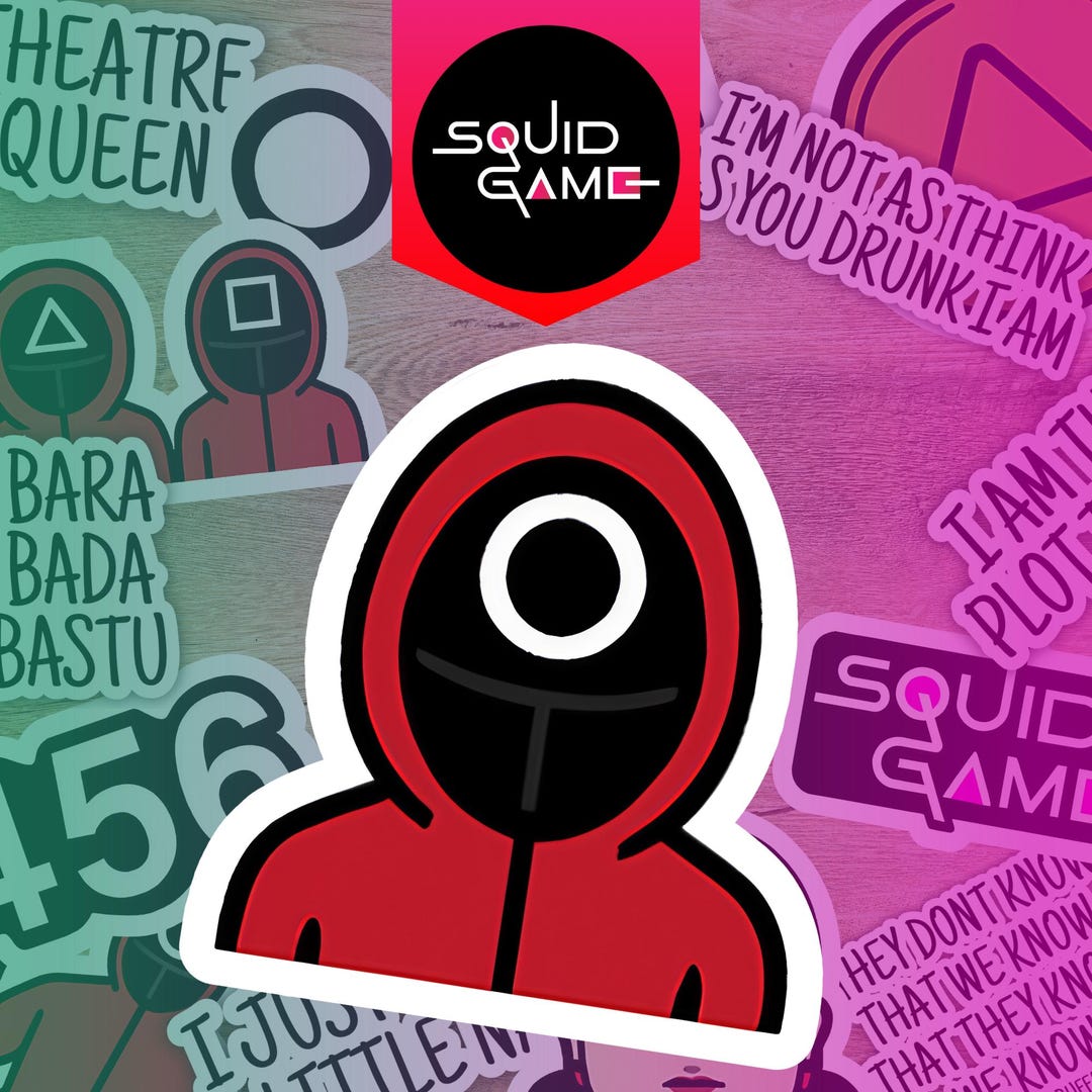 Squid Game Sticker, TV Show Kiss-cut Sticker, Trendy Vinyl Decal ...