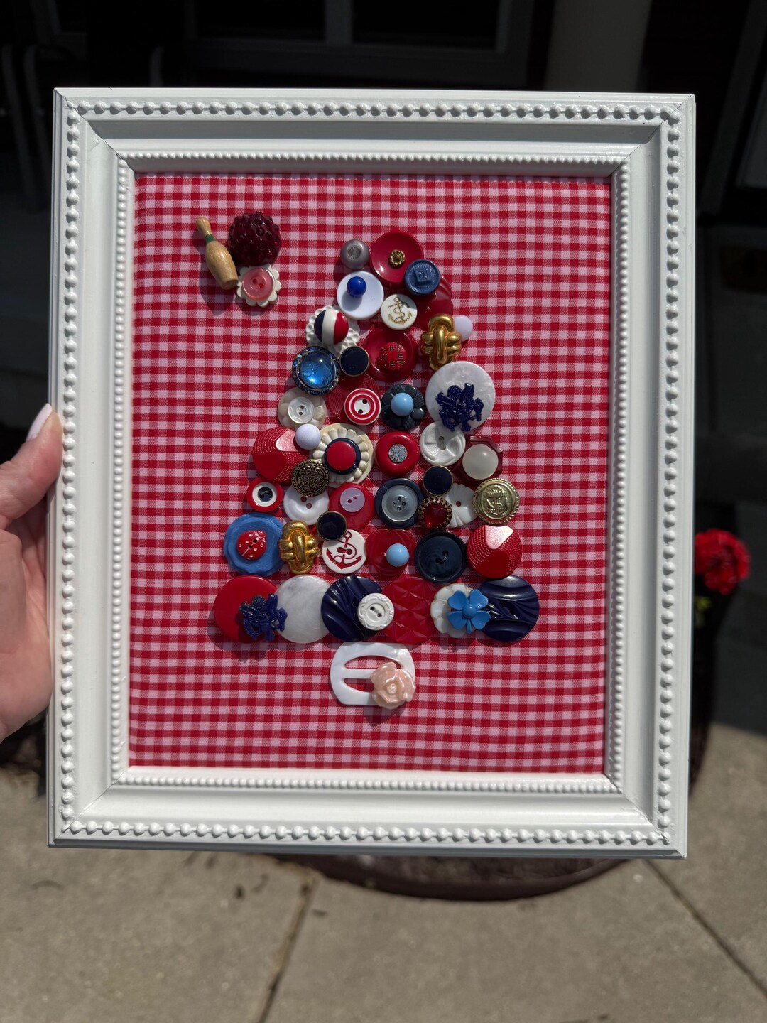 Vintage Framed Christmas Tree Art: Upcycled Buttons - Etsy