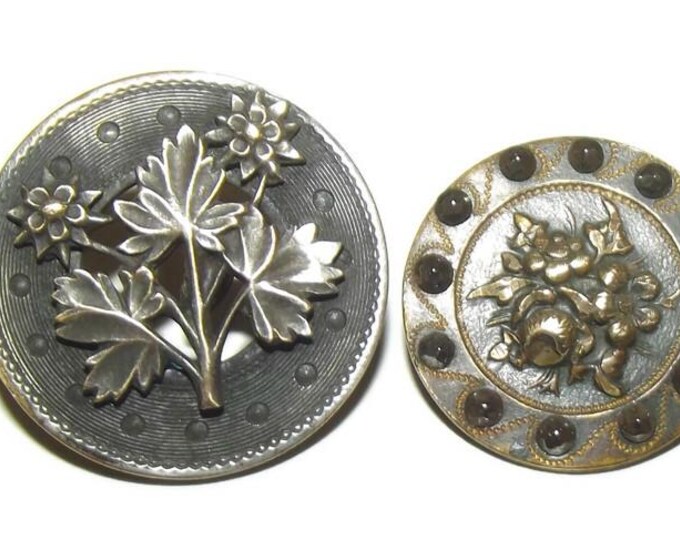 Antique Metal Buttons With Flowers and Cut Steel Embellishment - Etsy