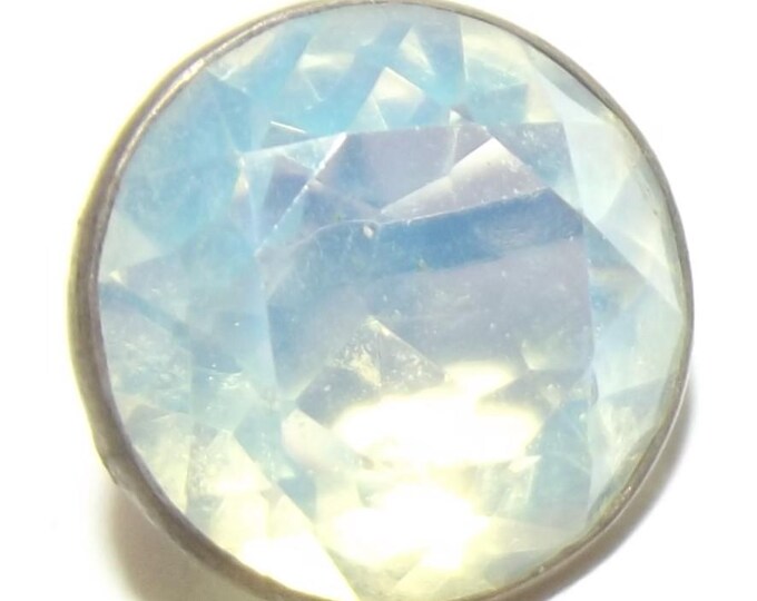 Antique Button ~ Beautiful Opalescent Faceted Glass in Metal Button - Etsy