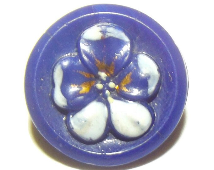Antique Button ~ Victorian Era Dark Blue Glass Button W/ Pansy - Etsy