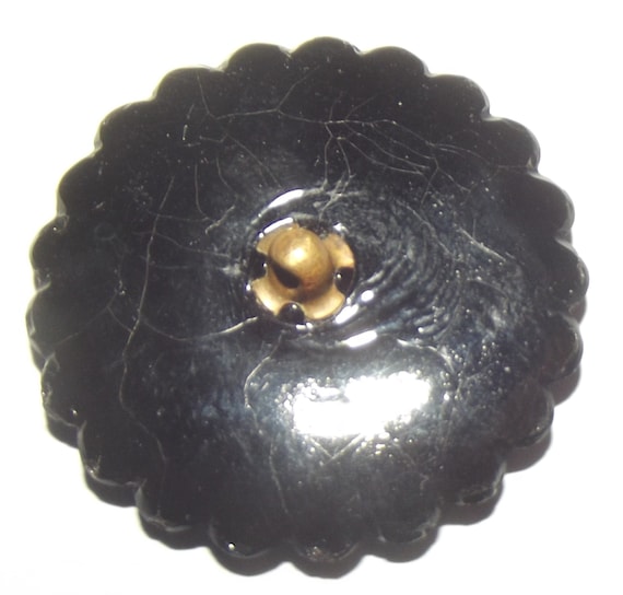 Buttons Antique Button ~ Large Victorian Lacy Black Glass Button ...