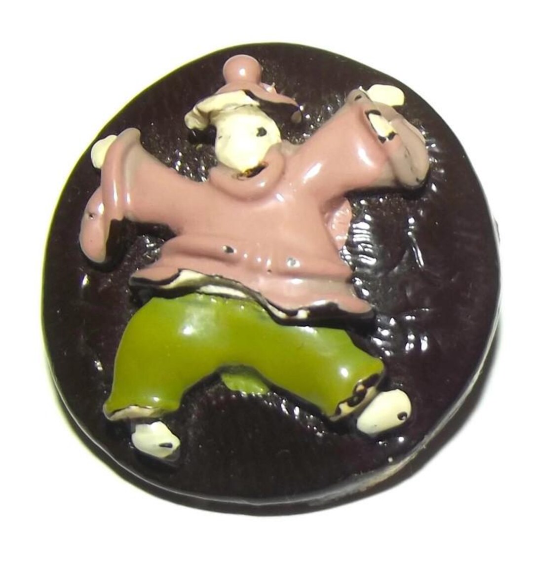 Vintage Polymer Button Asian Woman Dancing 1940's Vintage Button - Etsy