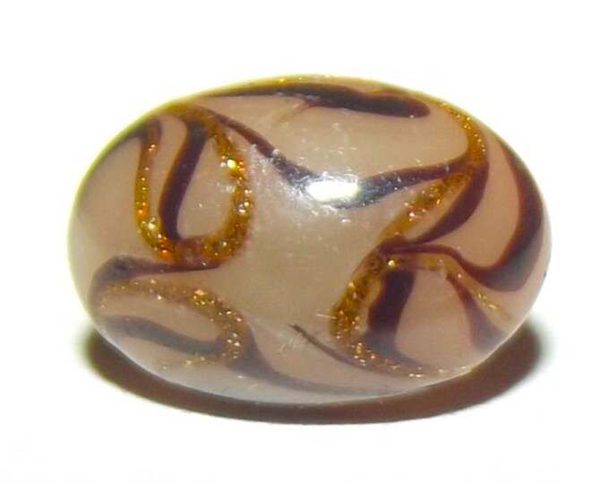 Antique Button ~ Caramel Color Art Glass Lamp Work Button With Gold ...