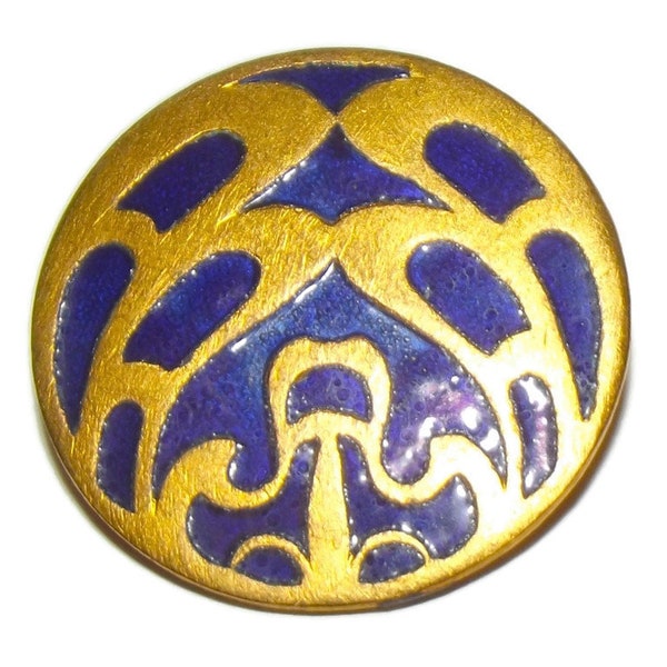 Antique Enamel Button - Etsy
