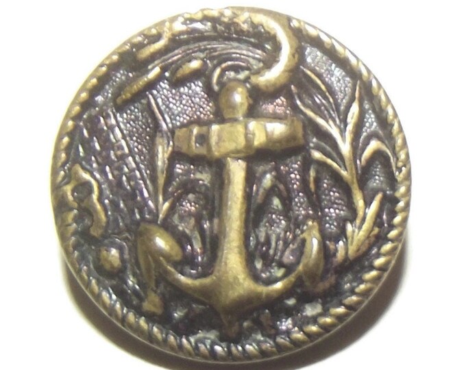 Antique Button Stunning Enamel Button Hand Painted Floral Center and ...