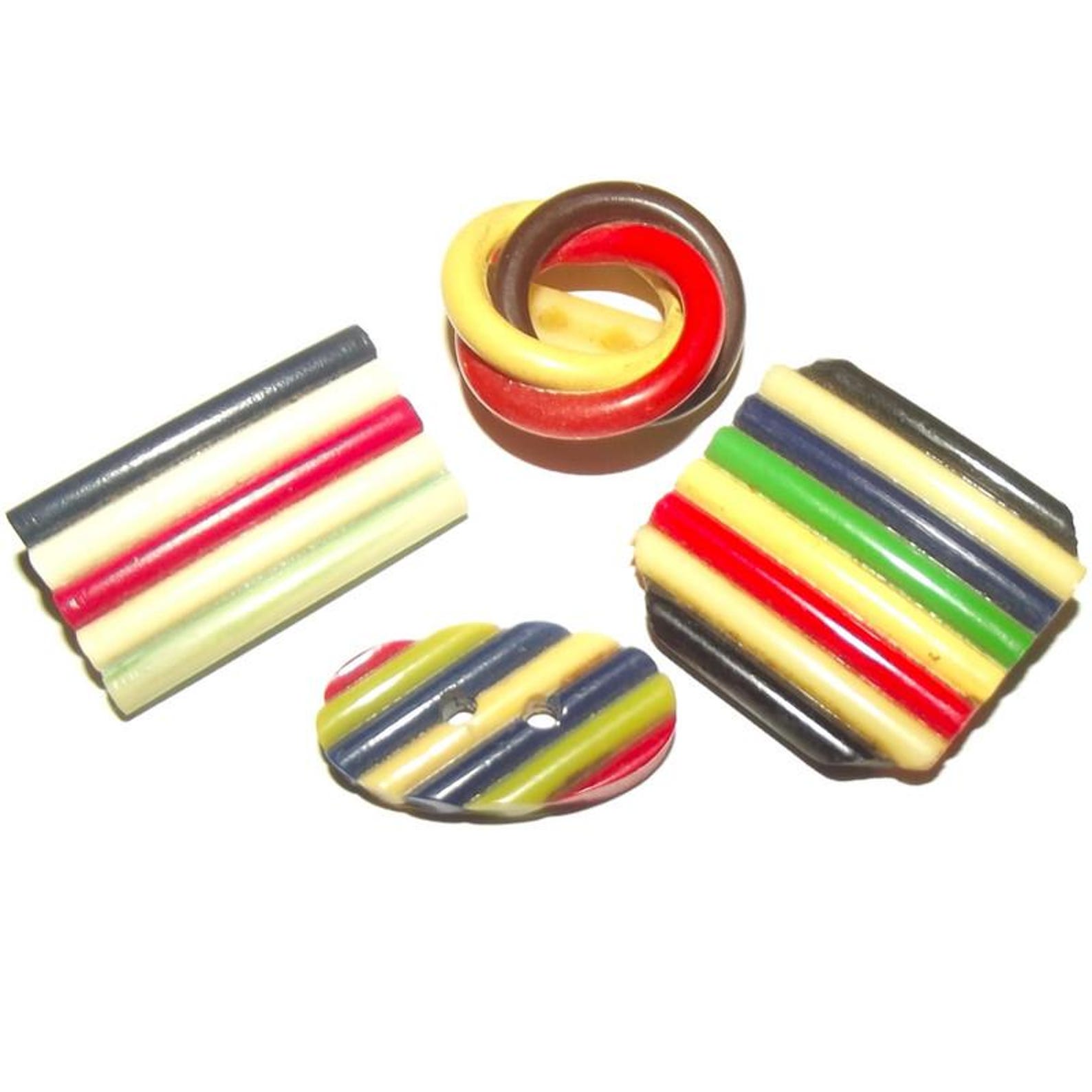 Vintage Buttons ~ 1930's Celluloid Buttons Assortment of Extruded ...