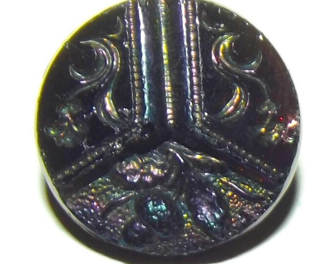 Antique Button Blue Glass Leo Popper Button W/ Inclusions - Etsy