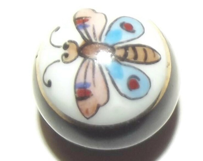 Vintage Ceramic Button Ball Shape With Paint Embellished Butterfly - Etsy