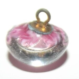 Antique Button Glass Paperweight Button With Pretty Pink Flower - Etsy