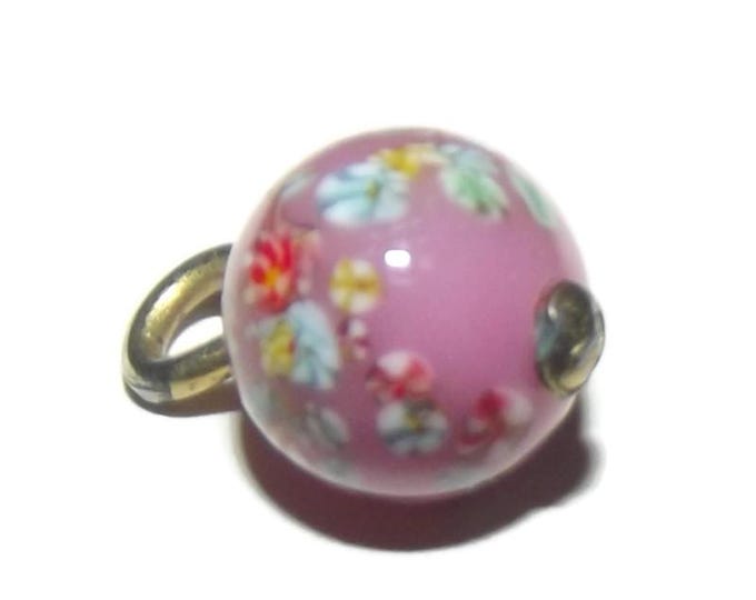 Antique Button ~ Pink Glass Ball Shape Button W/ Colorful Canes - Etsy