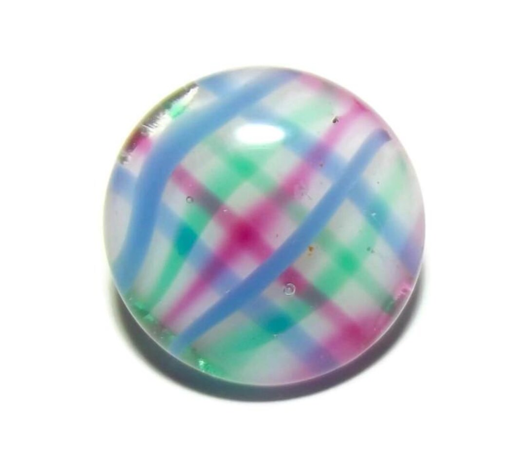 Vintage Button ~ Glass Paperweight Button Plaid Motif by Lea Erickson ...