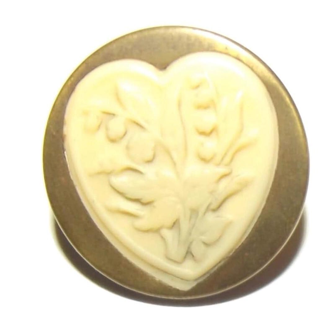 Antique Ivoroid Vest Button: Lily of the Valley Heart Design - Etsy