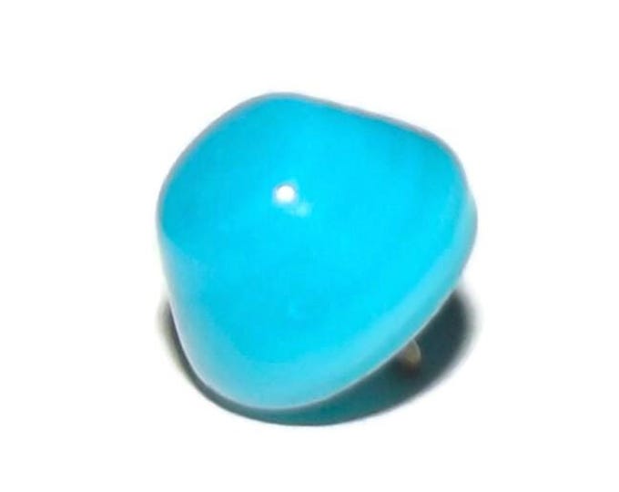 Antique Button ~ Turquoise Glass Charm String Button - Etsy