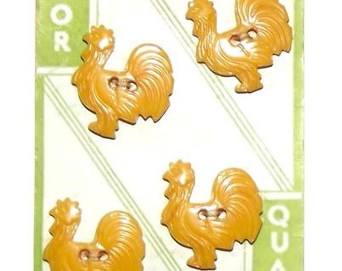 Vintage Bakelite Rooster Buttons: 1930s Carded Set of 6 - Etsy