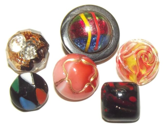 Antique Buttons ~ Lot of 6 Small Glass Buttons - Etsy