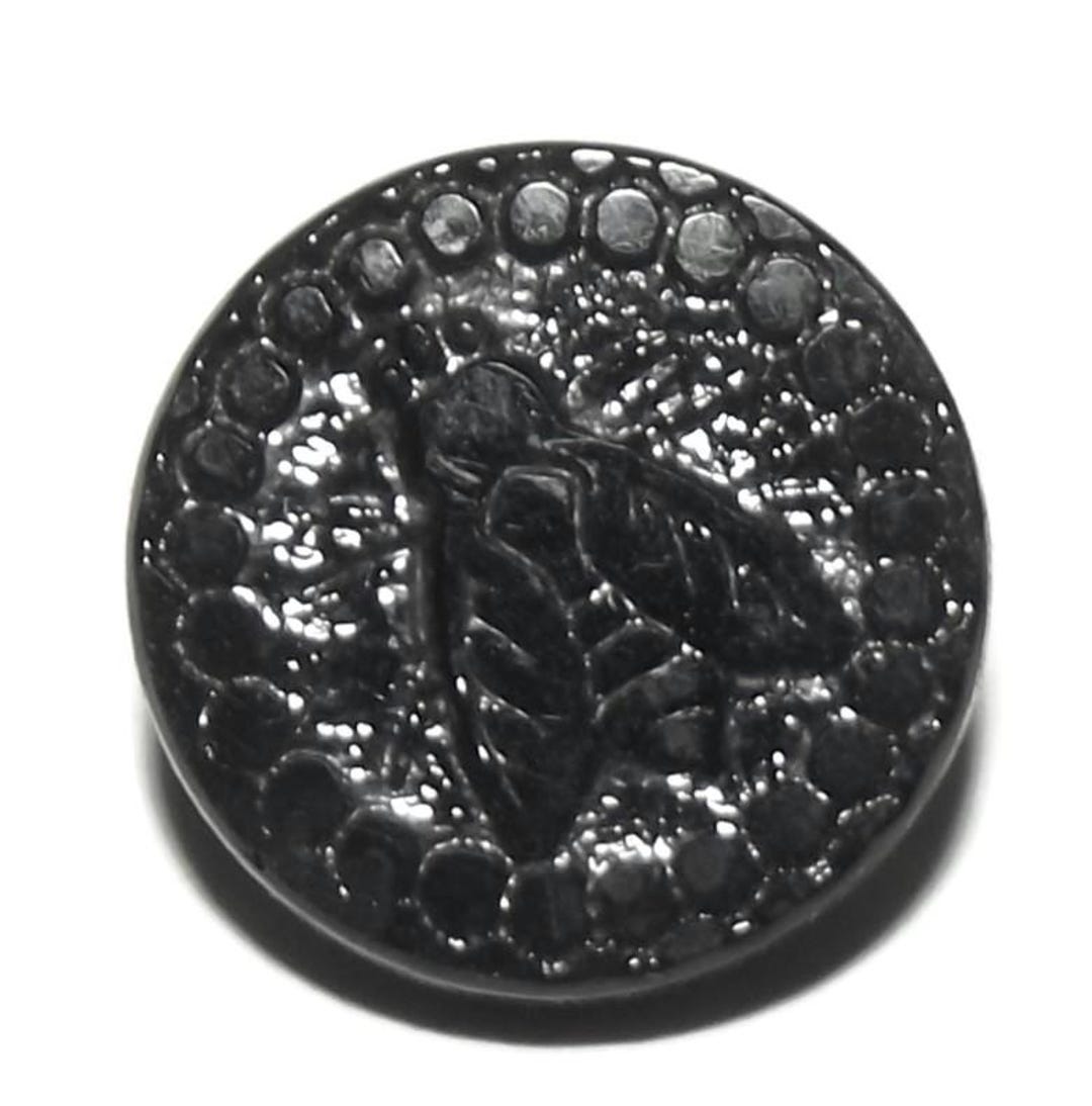 Antique Button Black Glass FLY Button - Etsy