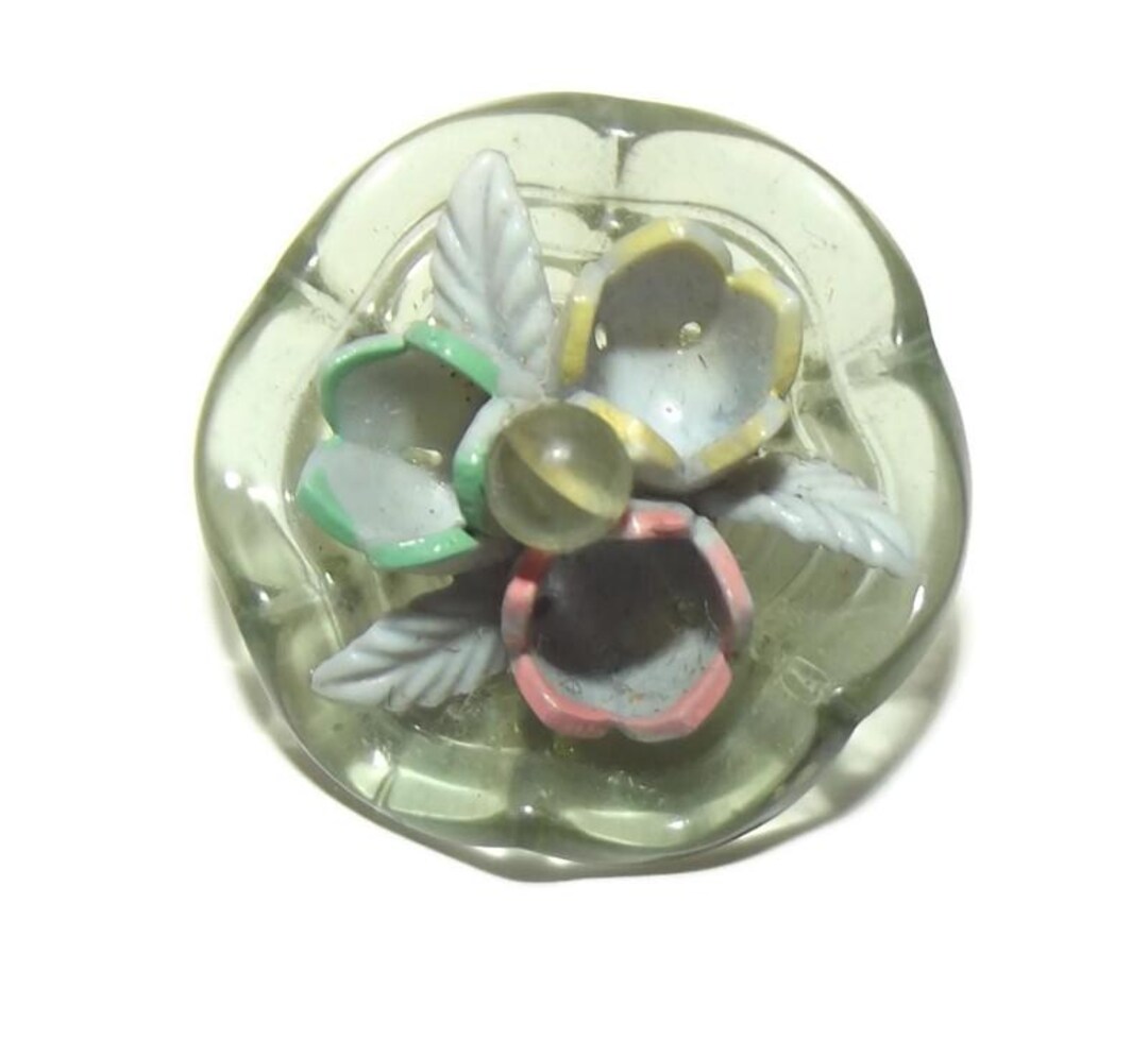 Vintage Button ~ 1930's Celluloid Flower Button Marion Weeber Style - Etsy