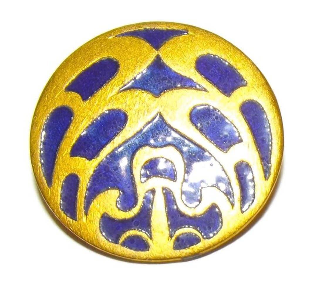 Antique Large French Enamel Button: Stunning Art Nouveau Design - Etsy