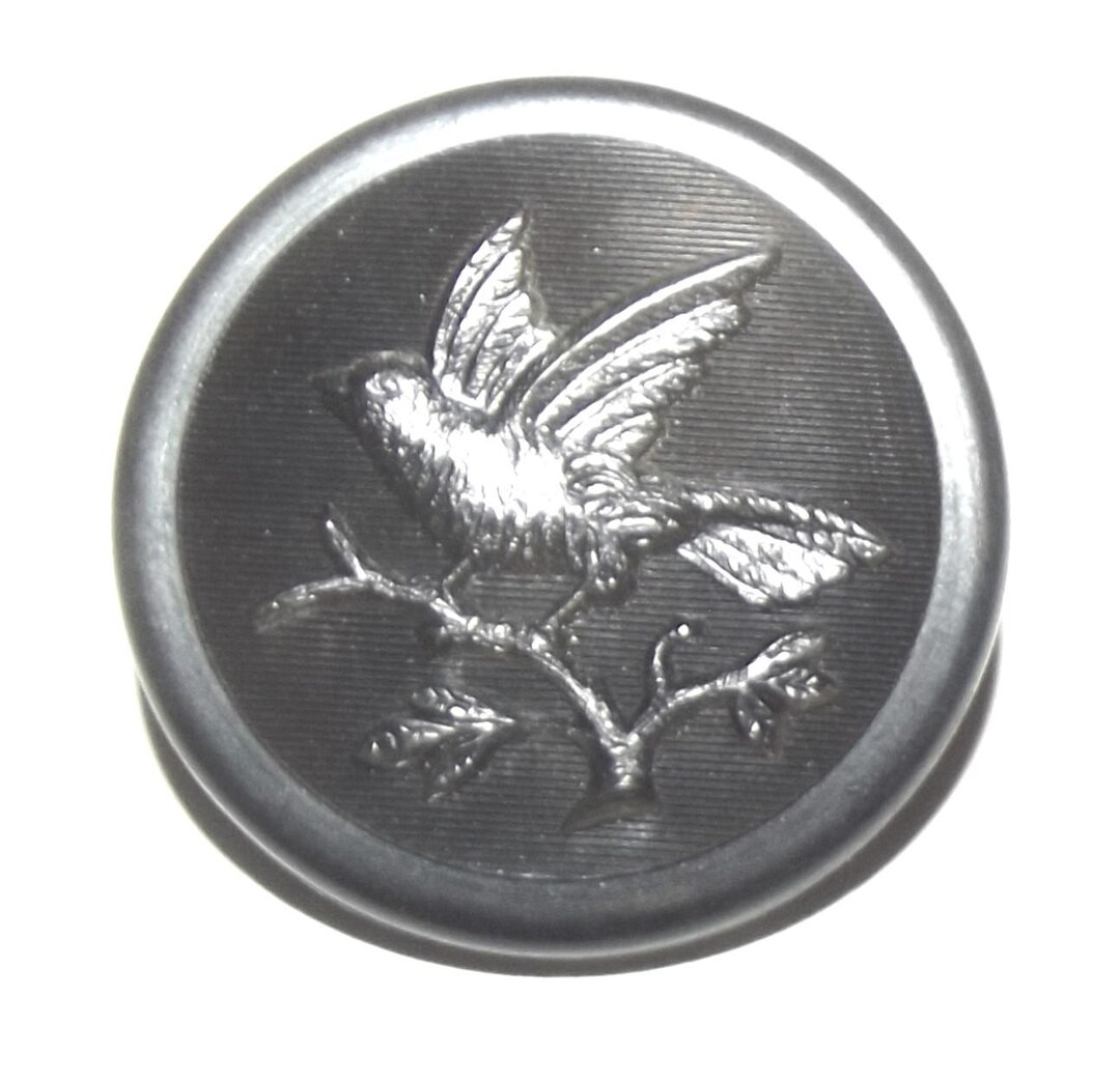 Antique French Button Horn Button Bird on Branch - Etsy