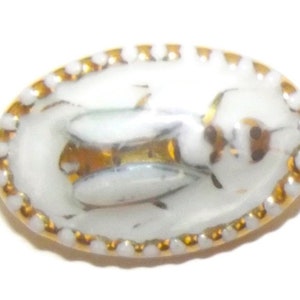 Vintage Ceramic Button Oval with a Bee and Gilt Highlights - Etsy 日本