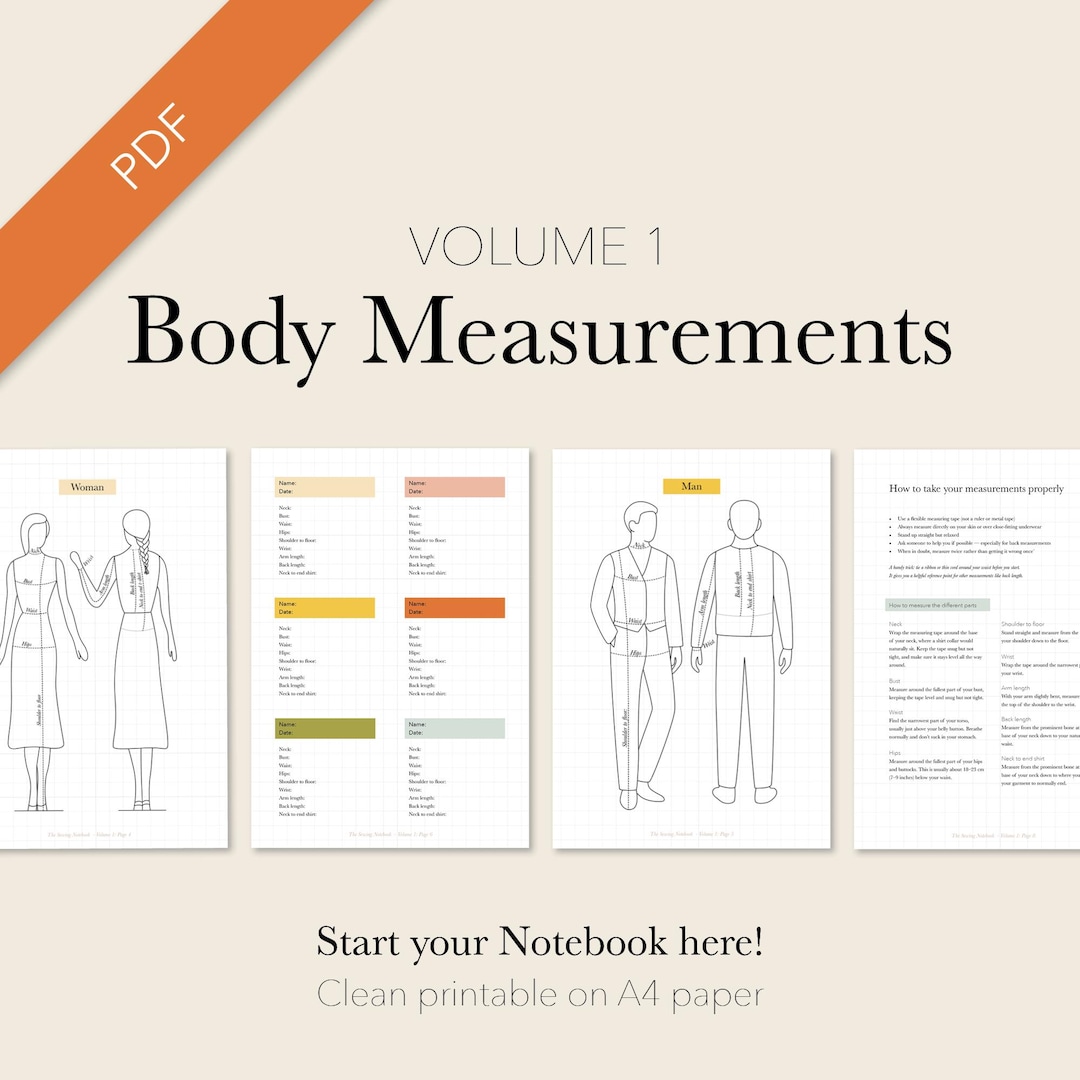 Body Measurements Guide – Printable PDF for Sewing & Garment Making - Etsy