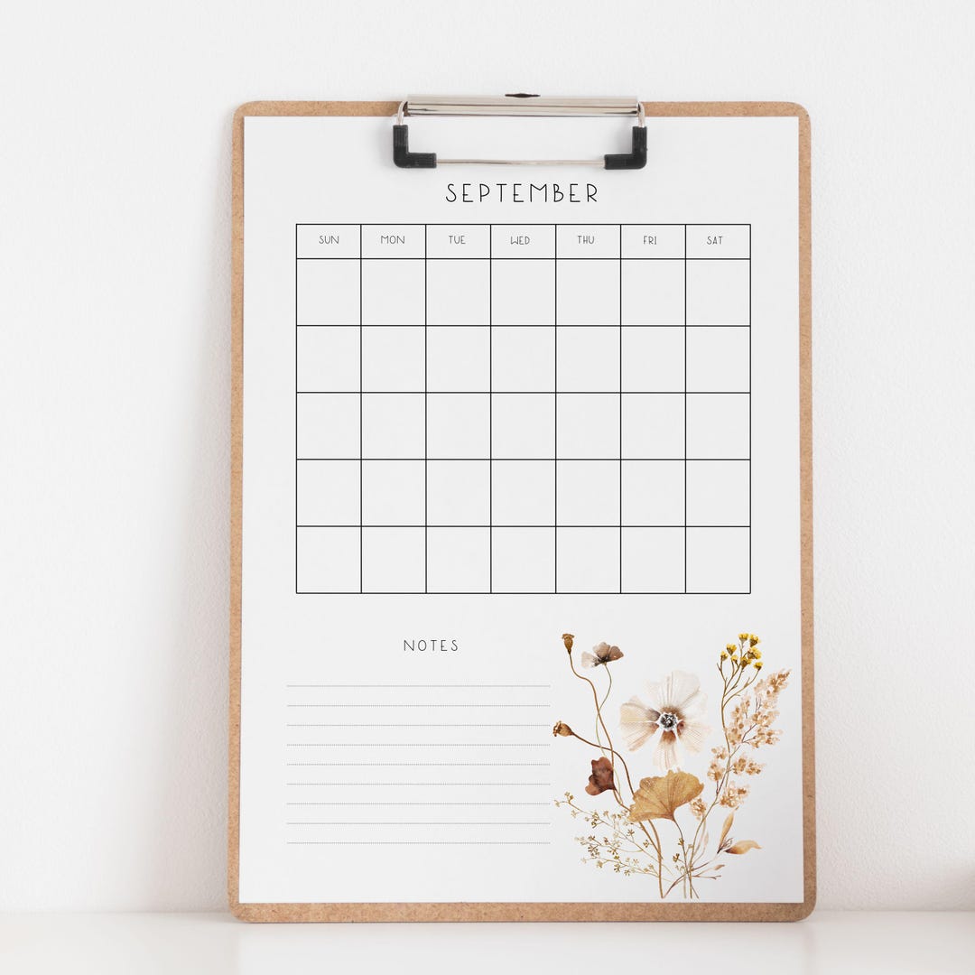 Floral Monthly Planner Printable – Undated A5 PDF | 12 Botanical ...