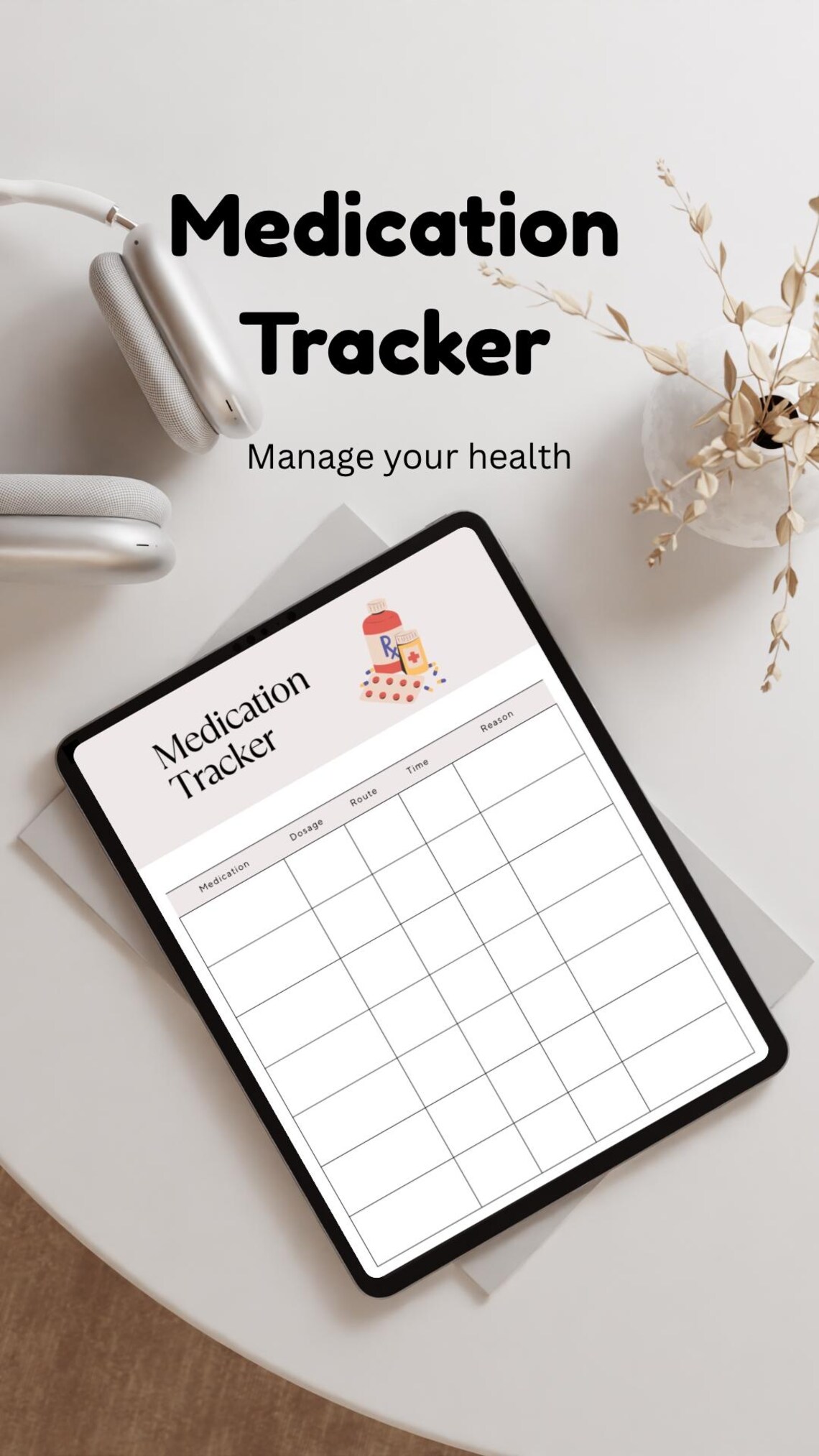 Medication Tracker Printable: Minimalist Health Planner (digital ...