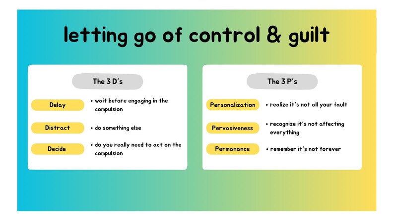 CBT Coping Skills Poster: Anxiety & Guilt Relief (digital Download) - Etsy