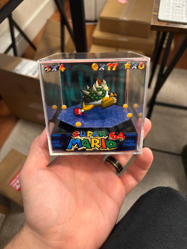 Super Mario 64 (bowser Boss Fight) Diorama Cube | Handmade Video Game ...