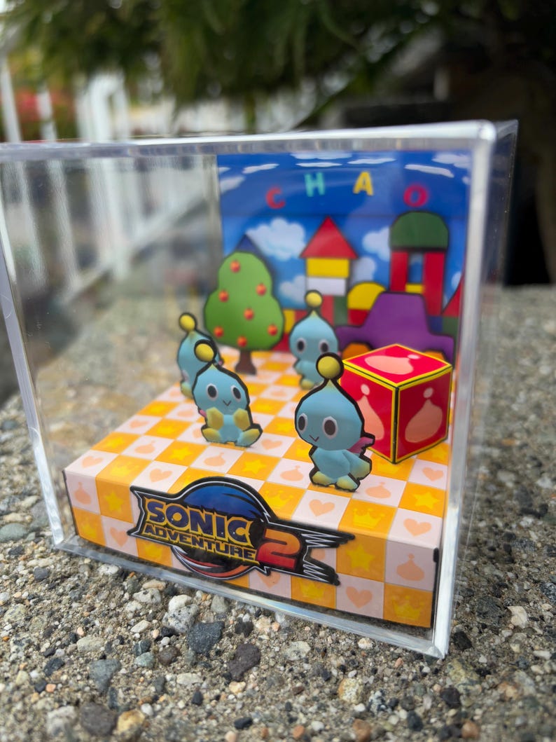 SA2 (chao Kindergarten) Diorama Cube | Handmade Video Game Art! - Etsy