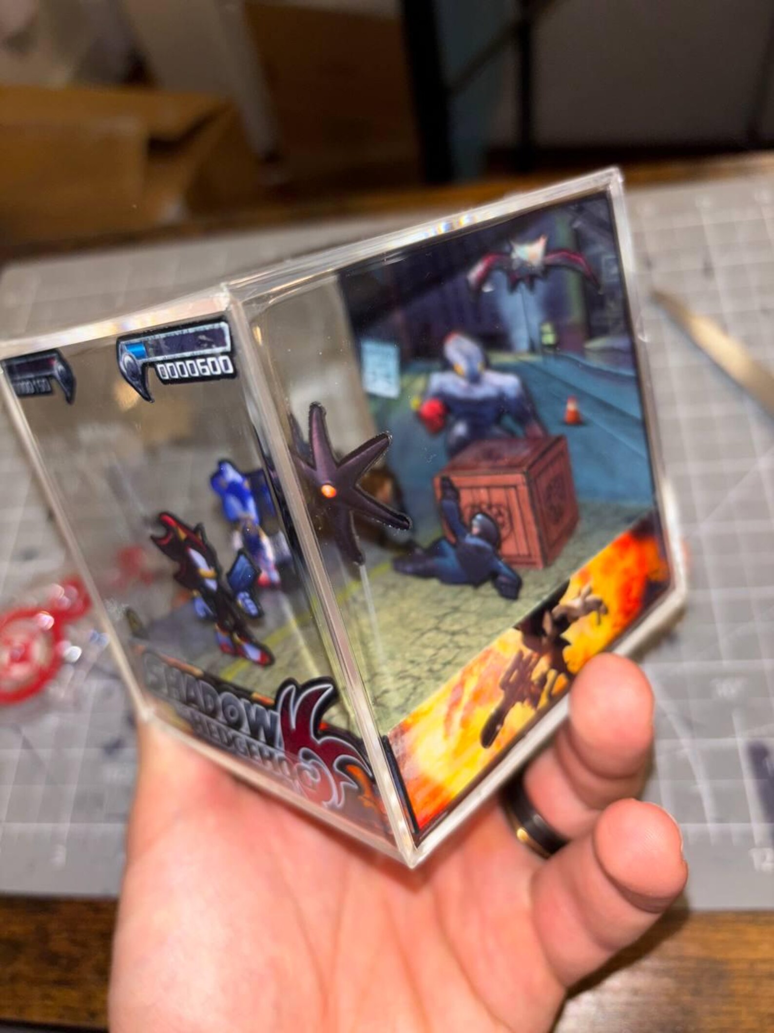 Shadow the Hedgehog Diorama Cube | Handmade Video Game Art! - Etsy