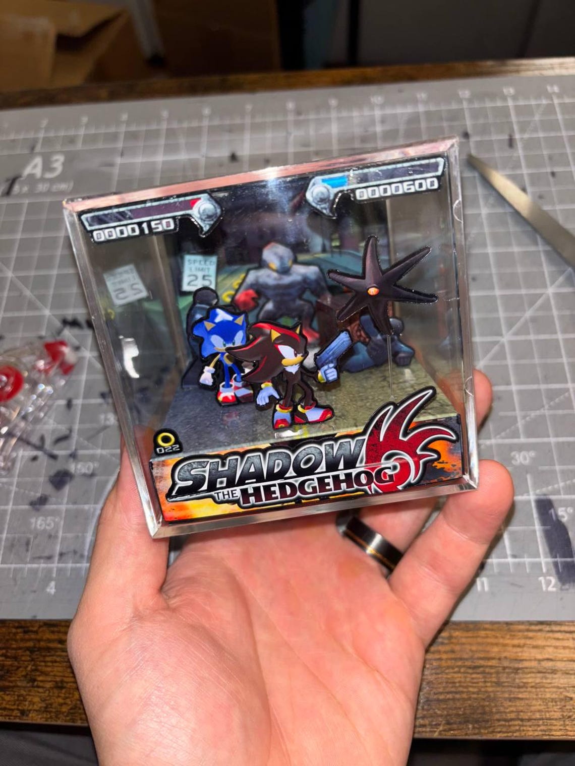 Shadow the Hedgehog Diorama Cube | Handmade Video Game Art! - Etsy