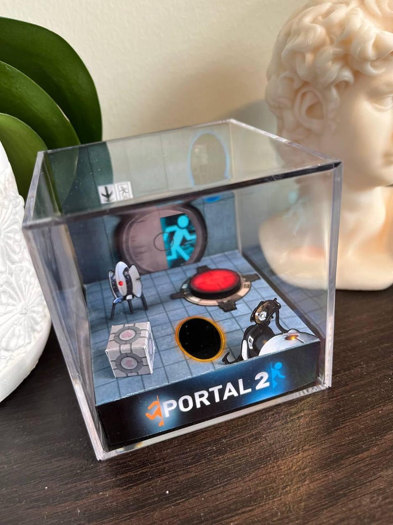 Portal 2 Video Game Diorama Cube - Handmade! Shadow Box Papercraft ...