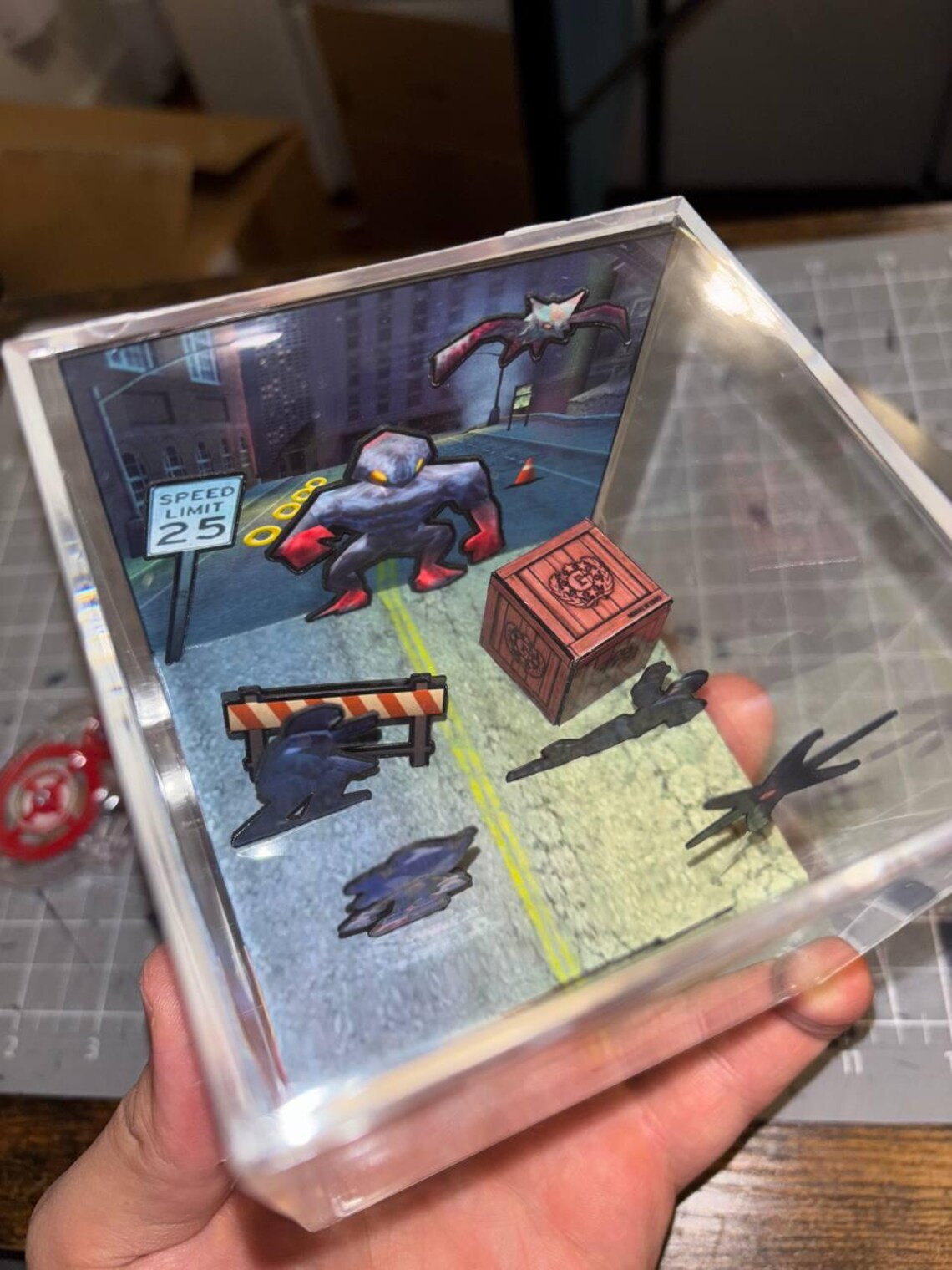 Shadow the Hedgehog Diorama Cube | Handmade Video Game Art! - Etsy