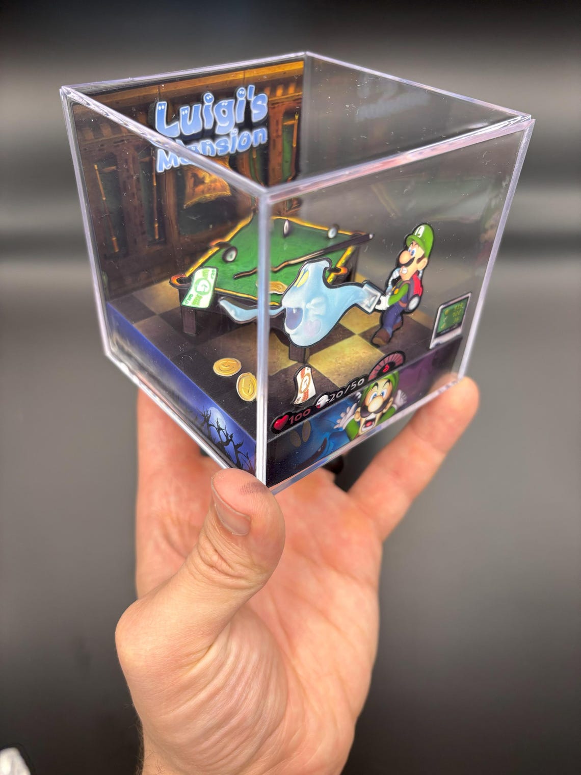 Luigi's Mansion Diorama Cube | Handmade Video Game Art! - Etsy