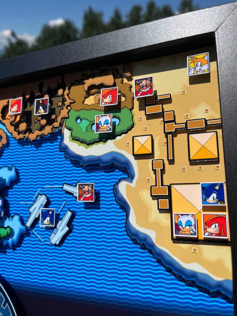 SA2 Map Shadow Box 14"x11" | Handmade Video Game Art! - Etsy