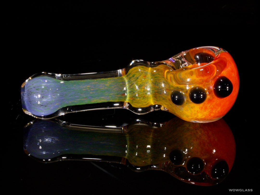 Colorful Handblown Glass Pipe With Carry Bag, Glass Tobacco Spoon Pipe ...