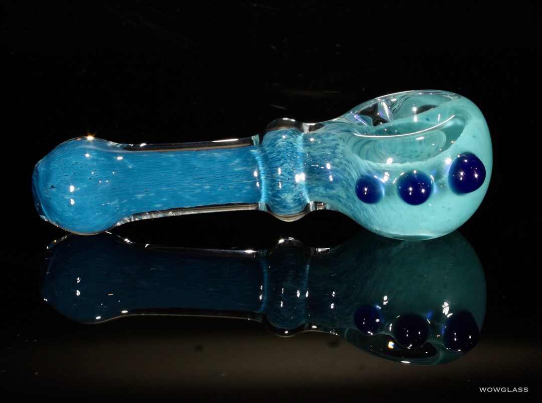 Blue Glass Pipe With Carry Bag, Glass Tobacco Pipe, Smoking Pipe ...