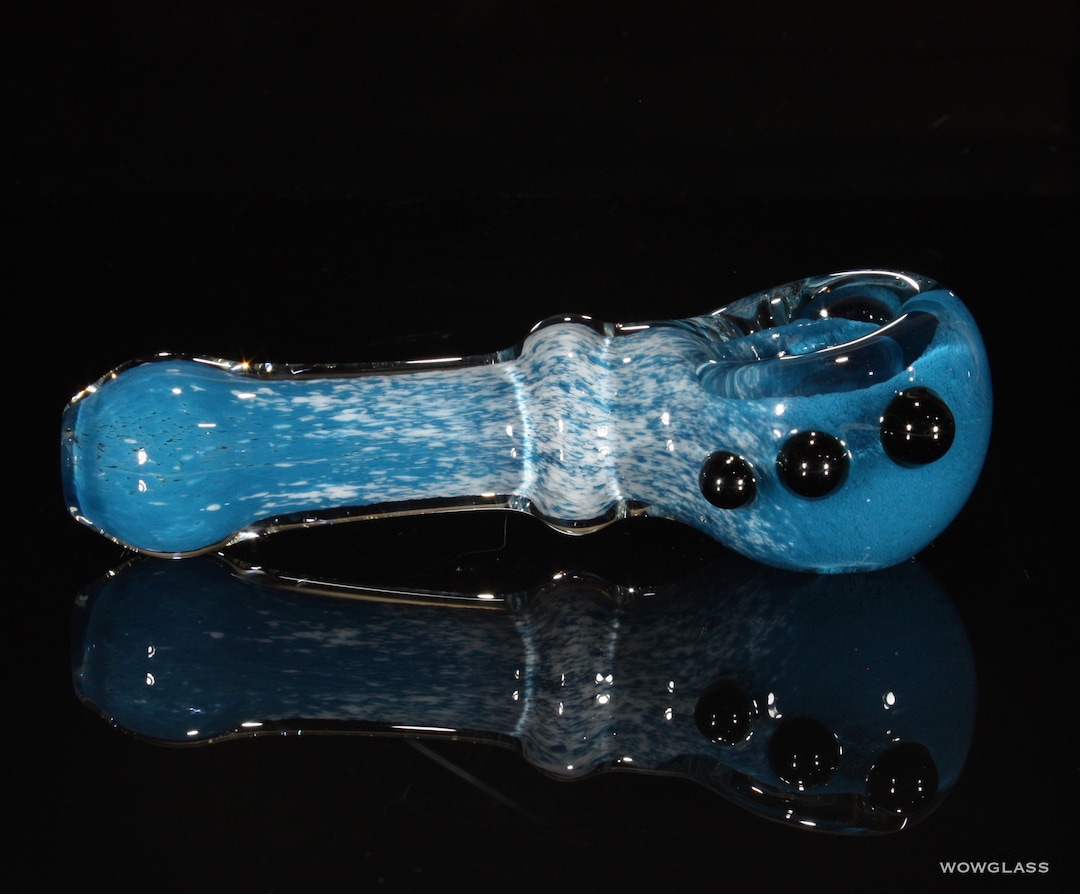 Blue Glass Spoon Pipe, Glass Pocket Pipe, Tobacco Smoking Pipe ...