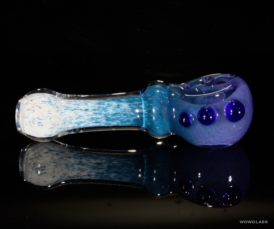 Handblown Blue Glass Pipe, Boro Glass Pocket Pipe, Tobacco Smoking Pipe ...