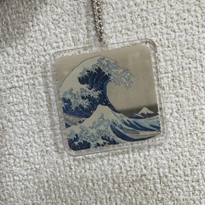 Hokusai Great Wave Keychain – Japanese Art Acrylic Charm From Japan - Etsy