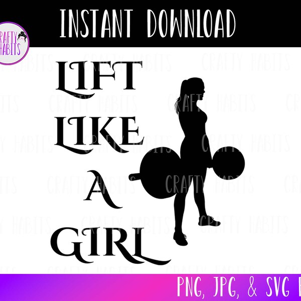 Girl Weightlifting Svg - Etsy
