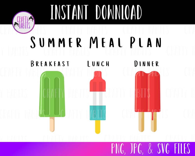 Summer Meal Plan Svg Digital Download Summertime Svg Kids - Etsy