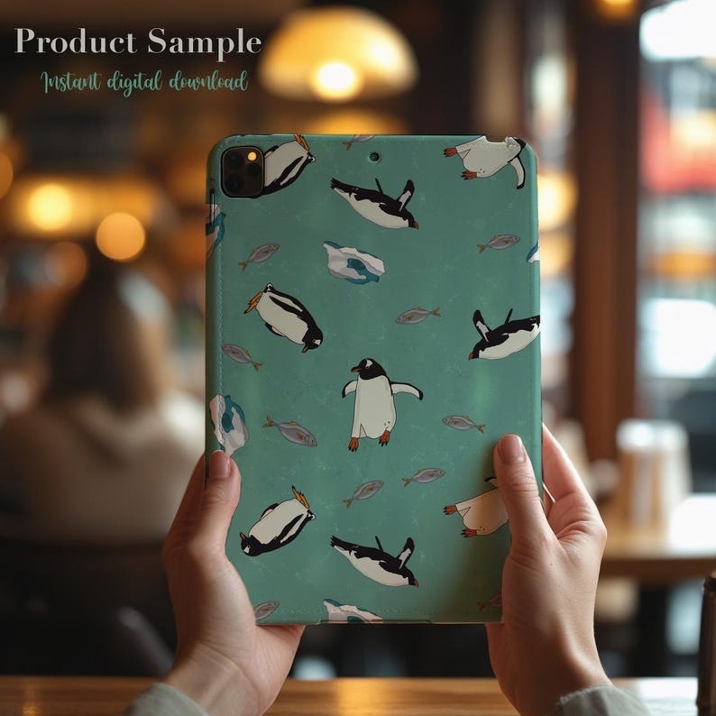 IPad Case Mock-up for Procreate Cafe Scene PNG Tablet Editable Template ...