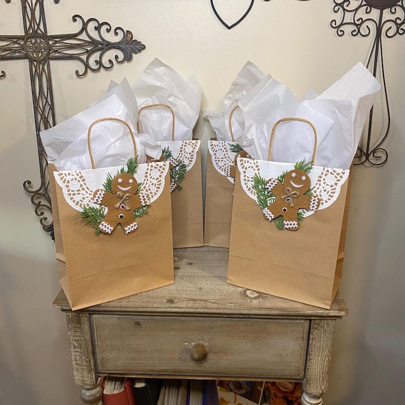 Gingerbread Man Gift Bags - Etsy